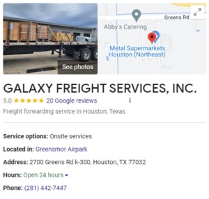 Shipping Freight Transport Houston - Galaxy Freight Services